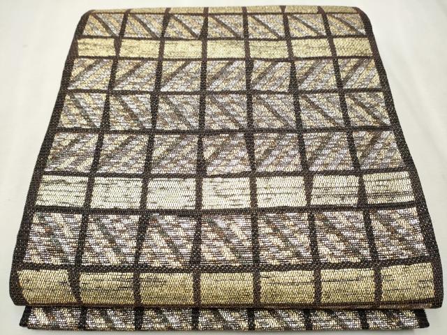 平和屋着物●六通柄袋帯　吉祥文　金銀糸　正絹　逸品　CAAU9523hy