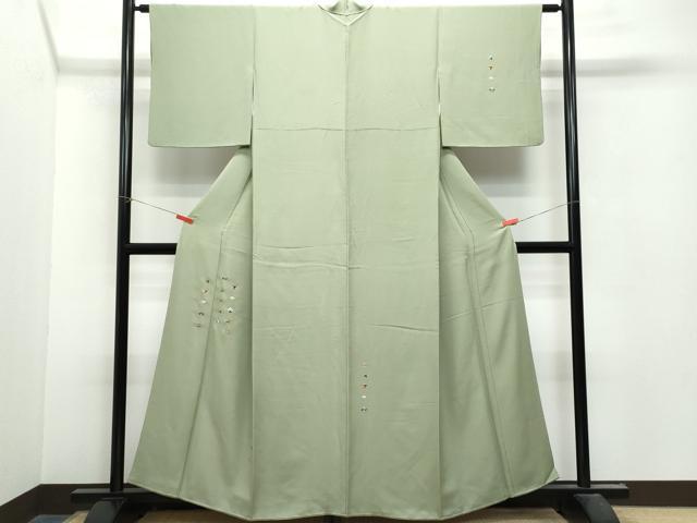 平和屋着物●訪問着　総刺繍　駒刺繍　竹屋町刺繍　陶器糸巻き銀杏文　金糸　正絹　逸品　CAAU9618vf