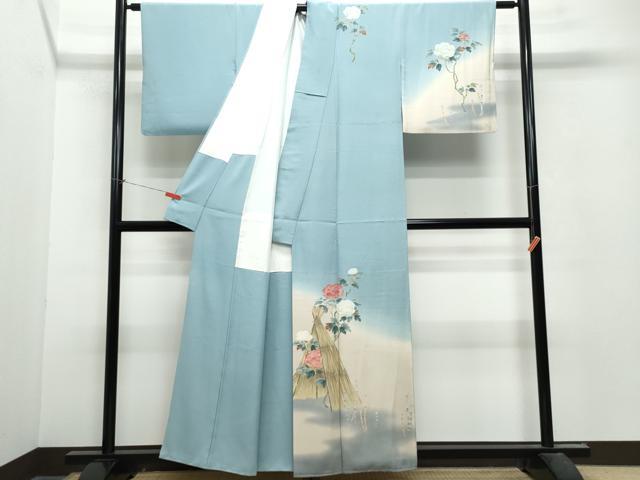 平和屋着物○訪問着 友禅 雪輪草花文 暈し染め 正絹 逸品 AABB2934ph