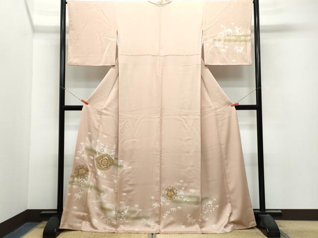 平和屋着物●訪問着　黄金繭　宝尽くし枝花文　金彩　正絹　逸品　CAAU9641vf