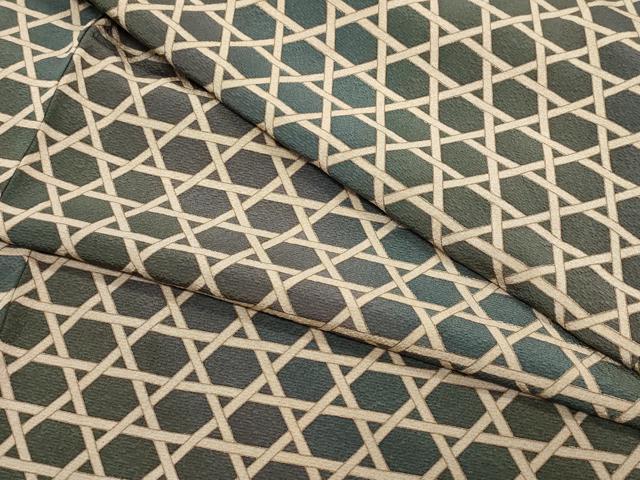 平和屋着物●染色作家　斉藤三才　小紋　籠目文　正絹　逸品　CAAU9643vf