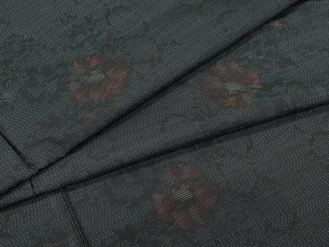 平和屋着物●本場大島紬　草花文　正絹　逸品　未使用　CAAU9647vf