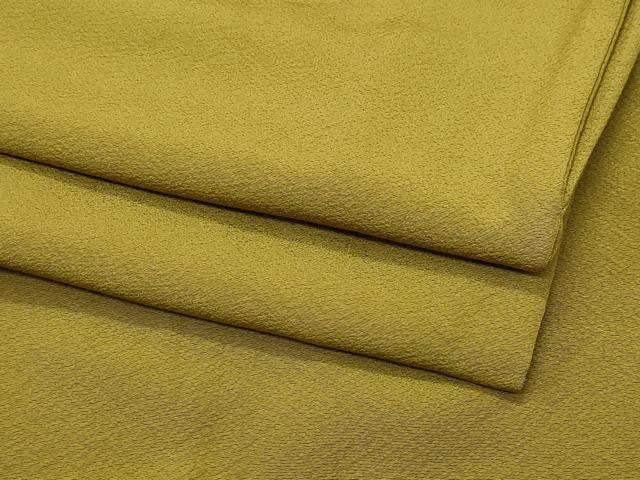 平和屋着物●上質な色無地　鶯茶色　正絹　逸品　CAAU9650vf