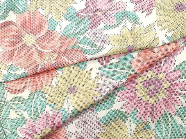 平和屋着物●本場大島紬　白大島　7マルキ　草花文　正絹　逸品　CAAU9654vf