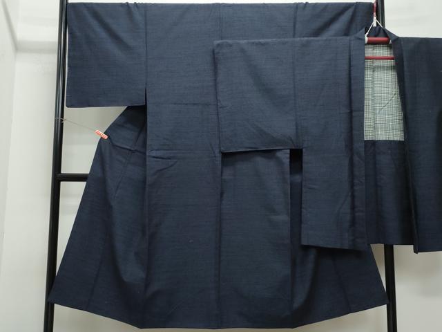 平和屋着物●男性　結城紬　アンサンブル　杢　正絹　逸品　CAAU9660vf