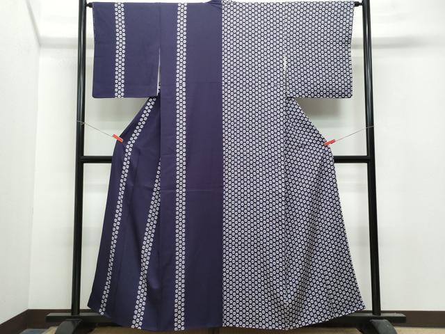 平和屋着物●訪問着　片身替わり　舞花文　正絹　逸品　CAAU9681vf