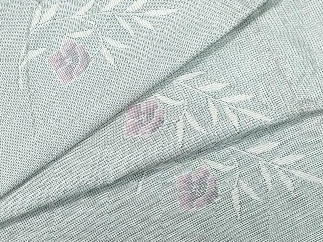 平和屋着物●本場大島紬　白大島　9マルキ　草花文　正絹　逸品　CAAU9688vf