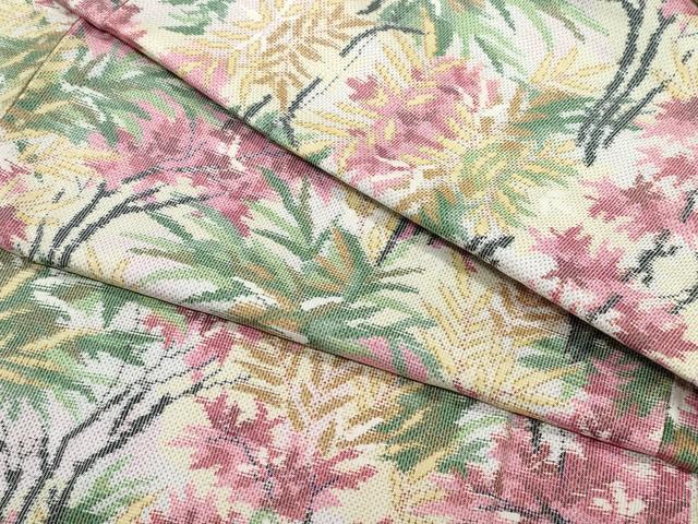 平和屋着物●本場大島紬　白大島　7マルキ　草花文　総絣　正絹　逸品　CAAU9712vf