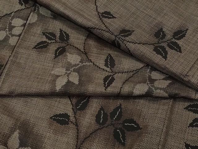 平和屋着物●本場大島紬　7マルキ　枝葉文　正絹　逸品　CAAU9762vf