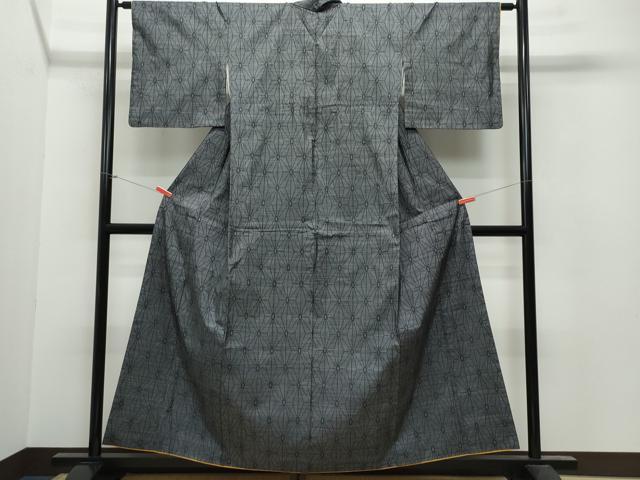 平和屋着物○本場大島紬 7マルキ 麻の葉文 正絹 逸品 CAAU9859vf