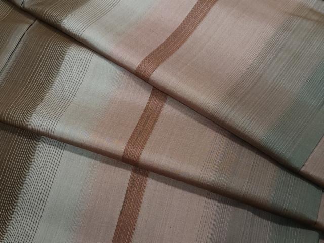 平和屋着物●本場縞大島紬　霞間道　正絹　逸品　CAAU9873vf