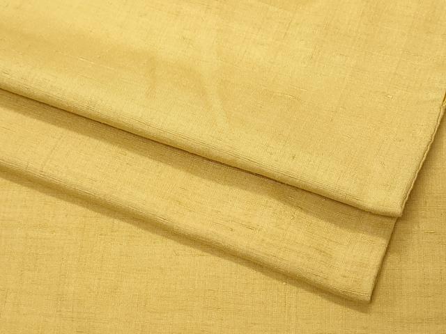 平和屋着物●上質な紬　色無地　萱草色　正絹　逸品　CAAU9879vf