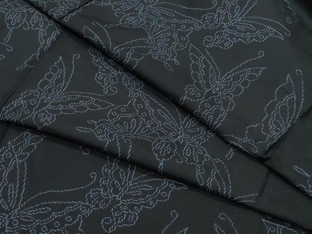 平和屋着物●本場大島紬　7マルキ　舞蝶文　正絹　逸品　CAAU9882vf