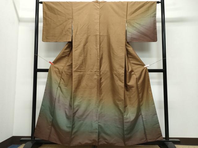 平和屋着物●訪問着　紬地　霞文　正絹　逸品　CAAU9921vf