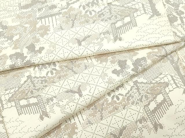 平和屋着物●本場大島紬　白大島　7マルキ　風景文　正絹　逸品　CAAU9928vf