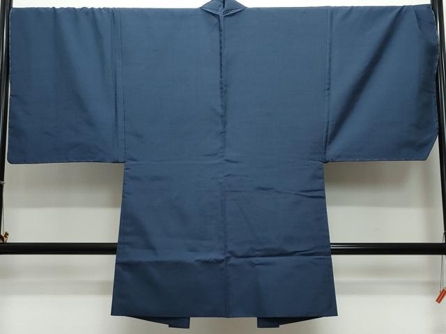 平和屋着物○男性 紬 アンサンブル 青褐色 正絹 逸品 未使用 CAAU9934vf
