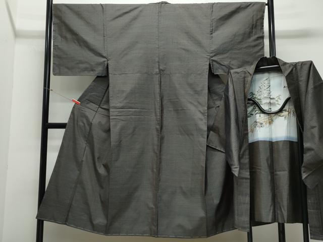 平和屋着物●男性　本場大島紬　アンサンブル　亀甲柄　正絹　逸品　未使用　CAAU9937vf