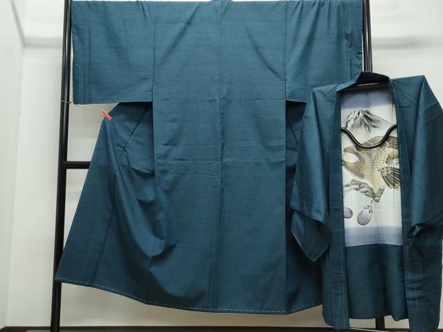 平和屋着物●男性　紬　アンサンブル　褐返色　正絹　逸品　未使用　CAAU9938vf