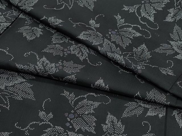 平和屋着物●本場大島紬　7マルキ　葡萄蔦の葉文　正絹　逸品　未使用　CAAU9992vf