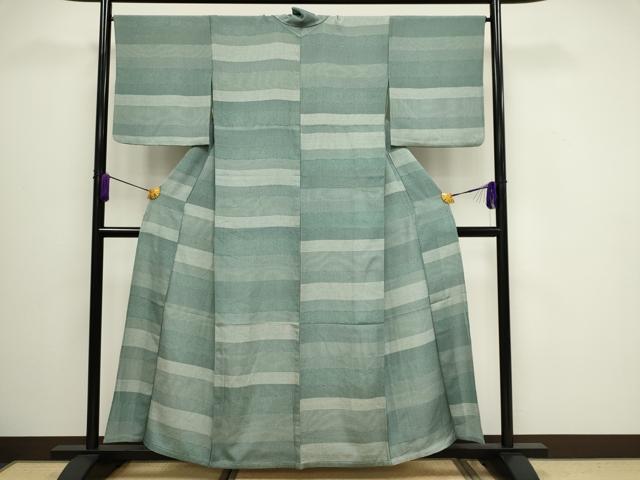 平和屋着物▽江戸小紋　単衣　横段吉祥文　正絹　逸品　CAAV0893ou