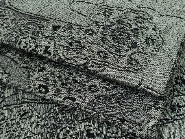 平和屋着物▽上質な紬　単衣　エ霞吉祥文　正絹　逸品　CAAV0970ou