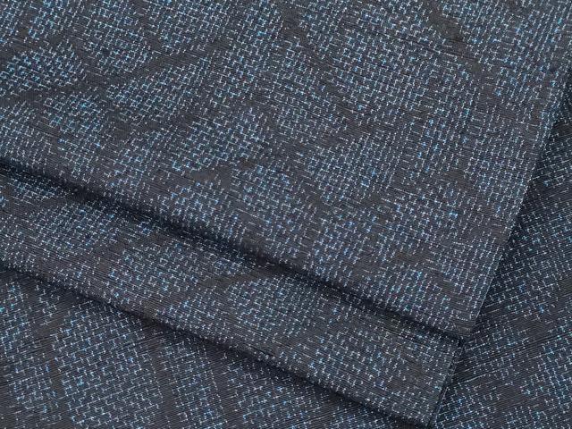 平和屋着物▽結城紬　単衣　幾何学文　正絹　逸品　CAAV0981ou