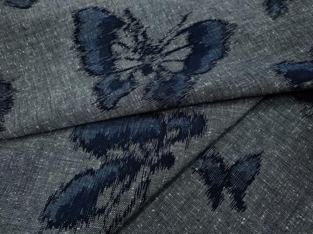 平和屋着物▽上質な小紋　単衣　舞蝶文　綿　逸品　CAAV3172ut