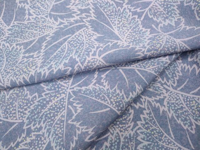 平和屋着物▽小紋　単衣　舞葉文　洗える着物　未使用　CAAV3189ut