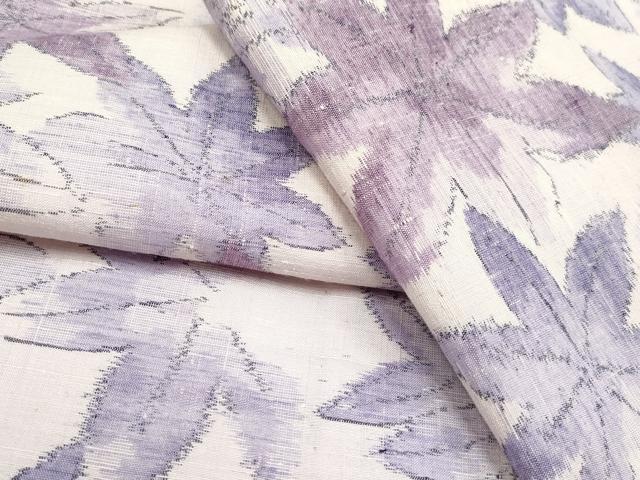 平和屋着物▽上質な紬　単衣　楓文　正絹　逸品　CAAV3689dy