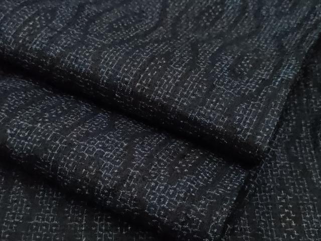 平和屋着物▽結城紬　単衣　80亀甲　吉祥文　正絹　逸品　CAAV3692dy