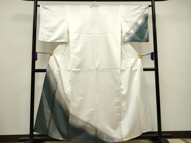 平和屋着物▽訪問着　単衣　吉祥文　暈し染め　銀彩　正絹　逸品　CAAV3704dy