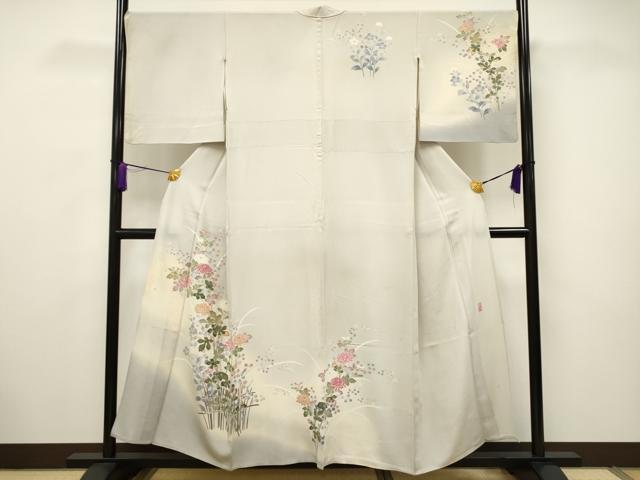 平和屋着物○訪問着 友禅 作家物 草花文 暈し染め 正絹 逸品