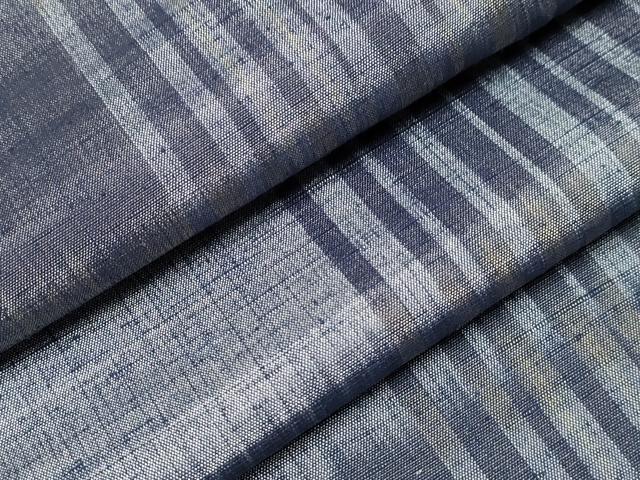 平和屋着物▽上質な紬　単衣　縞　正絹　逸品　CAAV3720dy