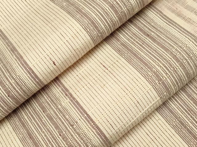 平和屋着物▽上質な紬　単衣　縞　正絹　逸品　CAAV3737dy