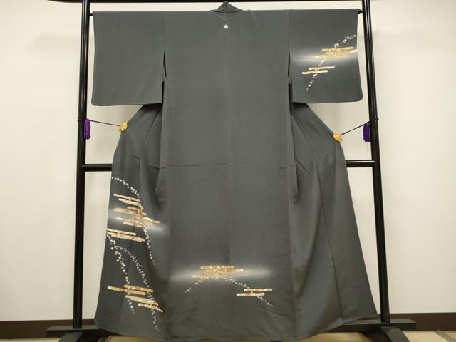 平和屋着物▽訪問着　単衣　工霞花文　暈し染め　金彩　鬼しぼ縮緬　正絹　逸品　CAAV3744dy