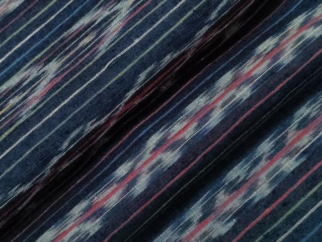 平和屋着物▽上質な紬 　単衣　 横段吉祥文　正絹　逸品　未使用　CAAV3773dy