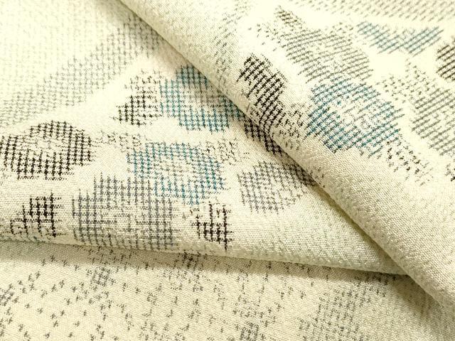 平和屋着物▽本塩沢　単衣　吉祥花文　正絹　逸品　CAAV3779dy