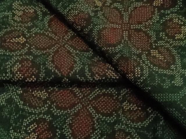 平和屋着物▽上質な紬　単衣　蜀江花文　正絹　逸品　CAAV3787dy