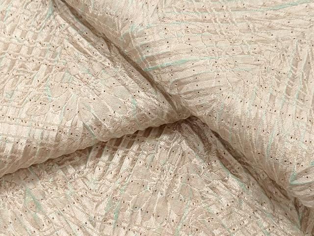 平和屋着物▽名門　藤娘きぬたや・杢目絞り　小紋　単衣　草花地紋　正絹　逸品　CAAV3804dy