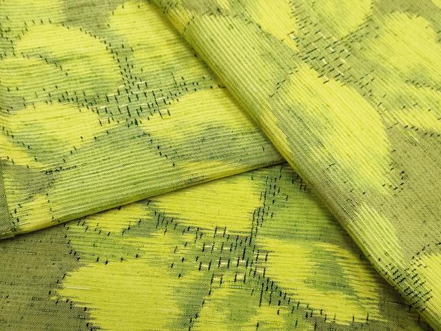 平和屋着物▽上質な紬　単衣　舞花文　正絹　逸品　CAAV3884dy