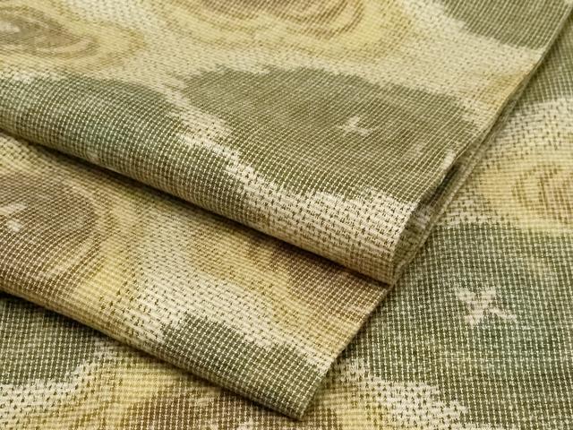 平和屋着物▽上質な紬　単衣　舞花文　正絹　逸品　CAAV3886dy