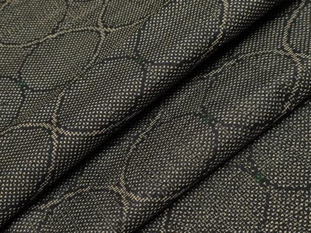 平和屋着物▽本場大島紬　単衣　7マルキ　吉祥文　正絹　逸品　CAAV3888dy