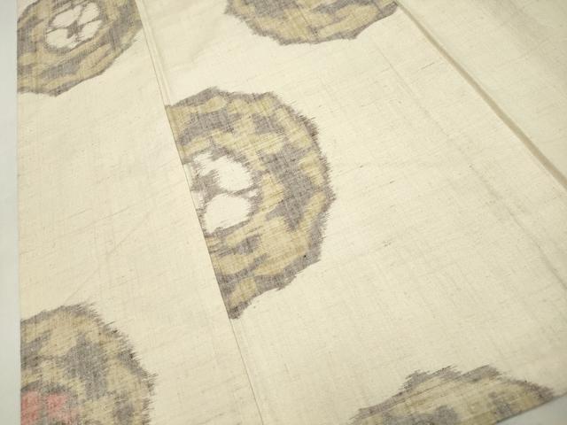 平和屋着物▽上質な紬　単衣　吉祥丸文　正絹　逸品　CAAV3893dy