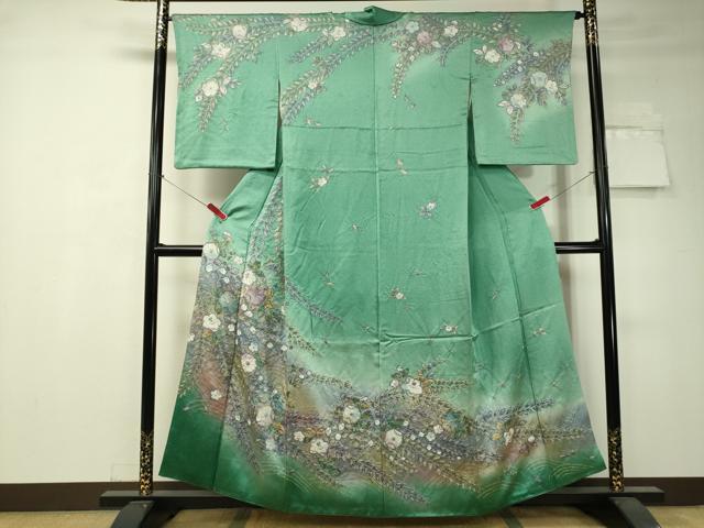 平和屋着物●訪問着　絞り　辻が花　暈し染め　金彩　正絹　逸品　CAAV4695vp