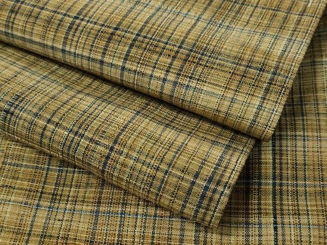 平和屋着物●上質な紬　格子柄　正絹　逸品　CAAV4705vp