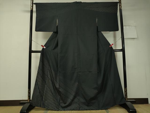 平和屋着物●訪問着　本場染大島紬　竹並び　正絹　逸品　CAAV4706vp