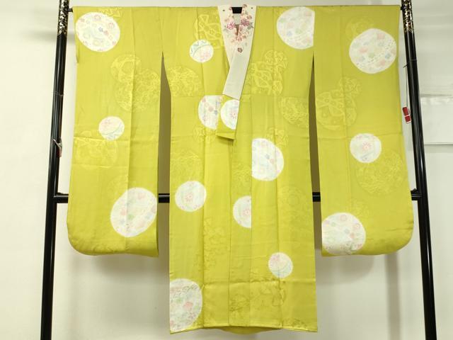 平和屋着物●振袖用長襦袢　絞り　花毬地紋　さが美扱い　半衿刺繍　正絹　逸品　CAAV4719vp