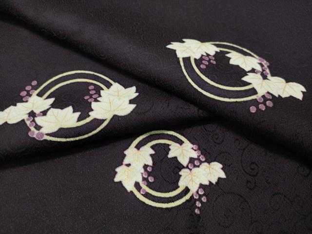 平和屋着物●上質な小紋　葡萄蔦の葉丸文　正絹　逸品　CAAV4728vp