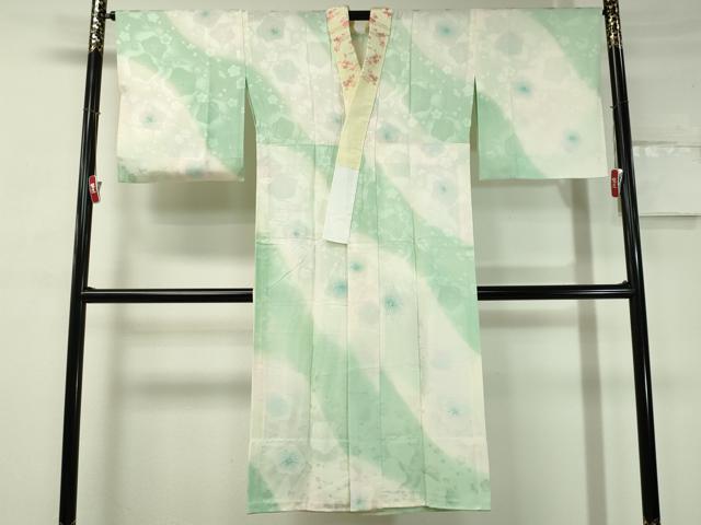 平和屋着物○長襦袢 無双仕立て 絞り 刺繍 草花文 半衿刺繍 正絹 逸品