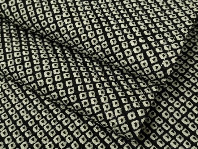 平和屋着物●大変加工の良い総絞り小紋　黒地　正絹　逸品　未使用　CAAV4741vp